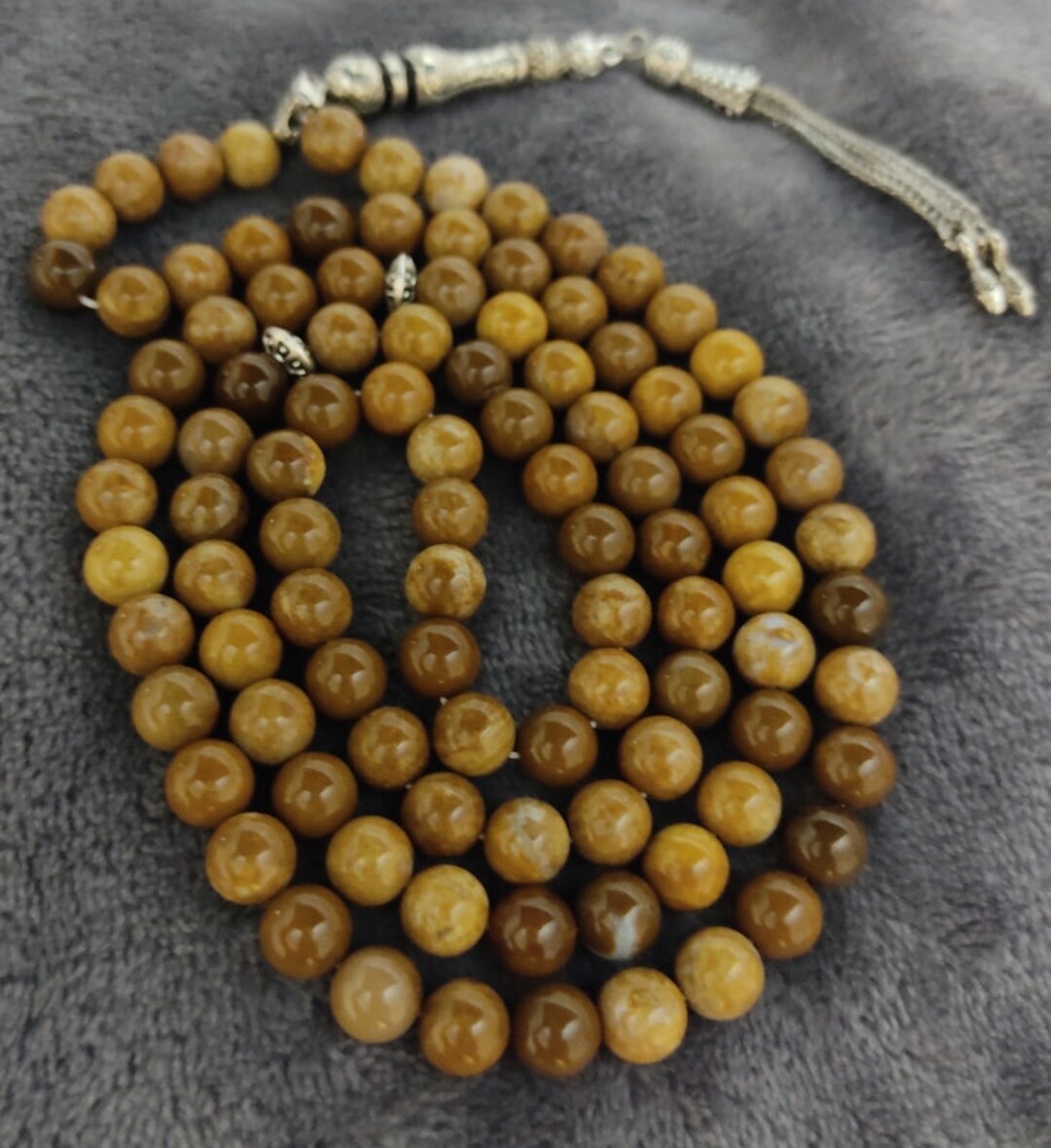 Natural Jasper Stone Islamic Prayer 99 Beads Rosary Tasbeeh Tasbih ...
