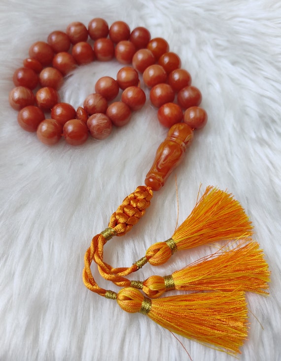 German Faturan Handmade Islamic Prayer 33 Beads Rosary Tasbeeh | Etsy