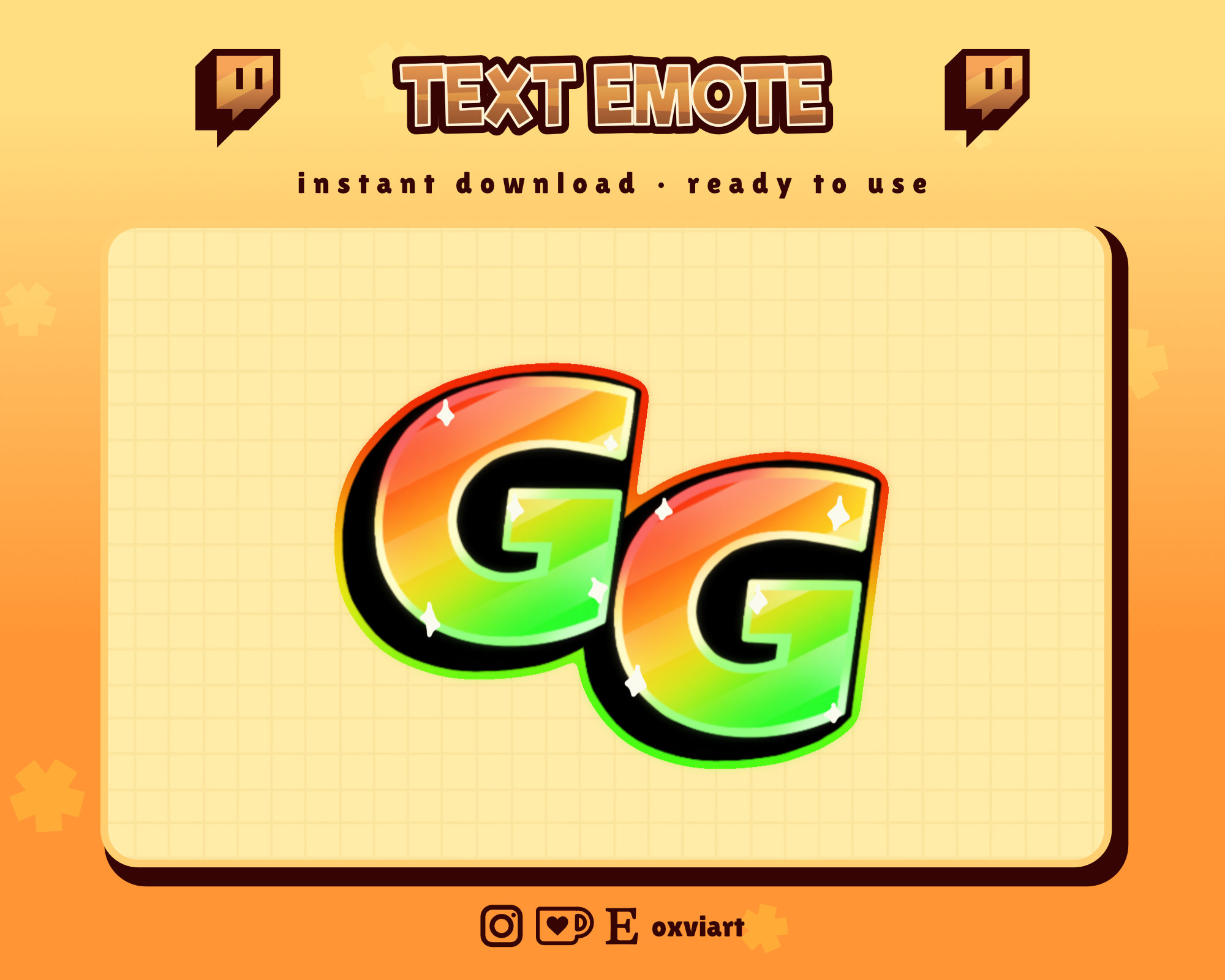 Twitch Emote - GG Text Emote - Etsy