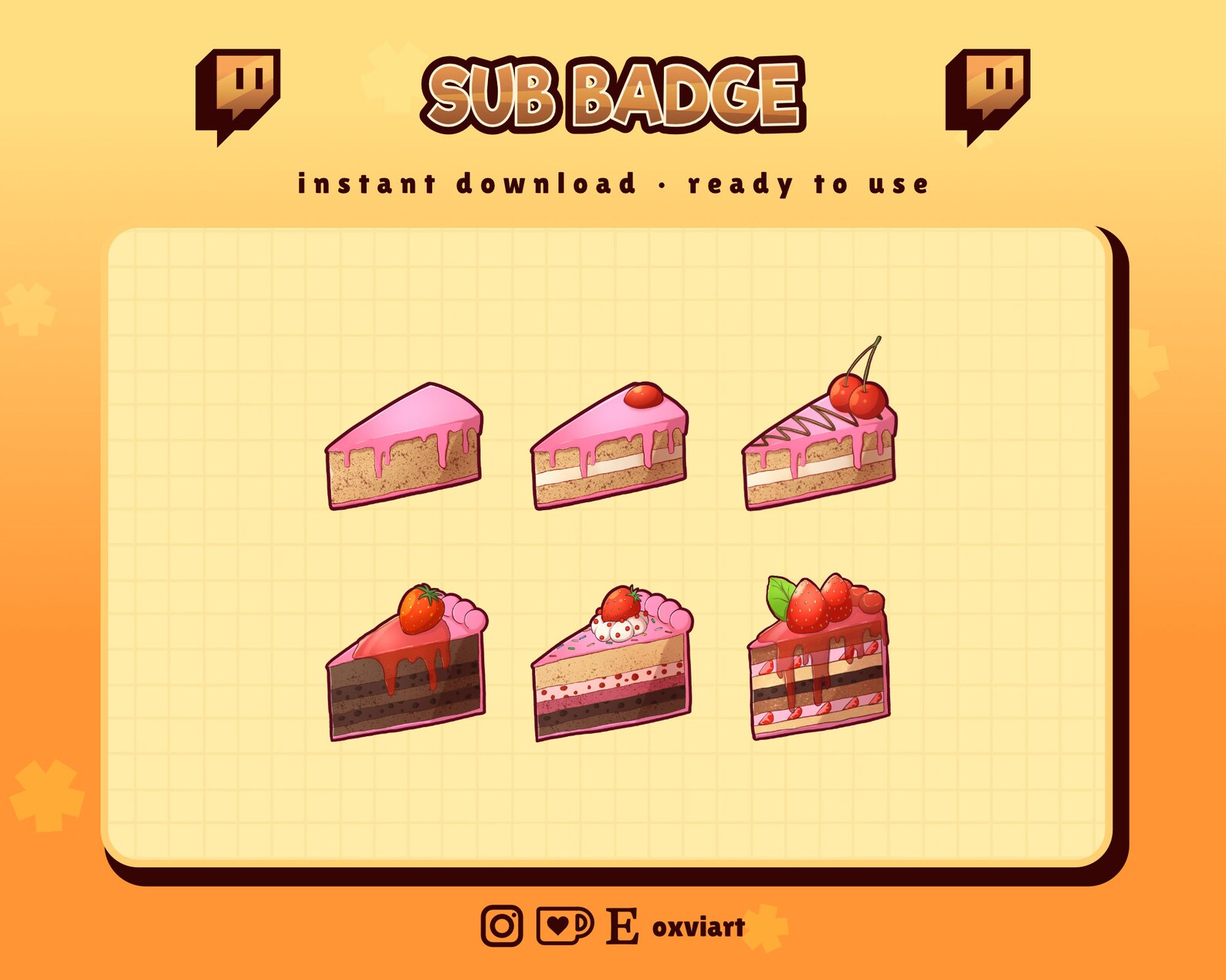 Twitch Sub Badge - Cake - Etsy