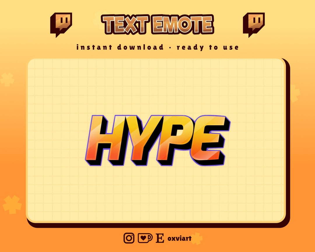 Twitch Emote - HYPE Text Emote | Stream Emote - Etsy
