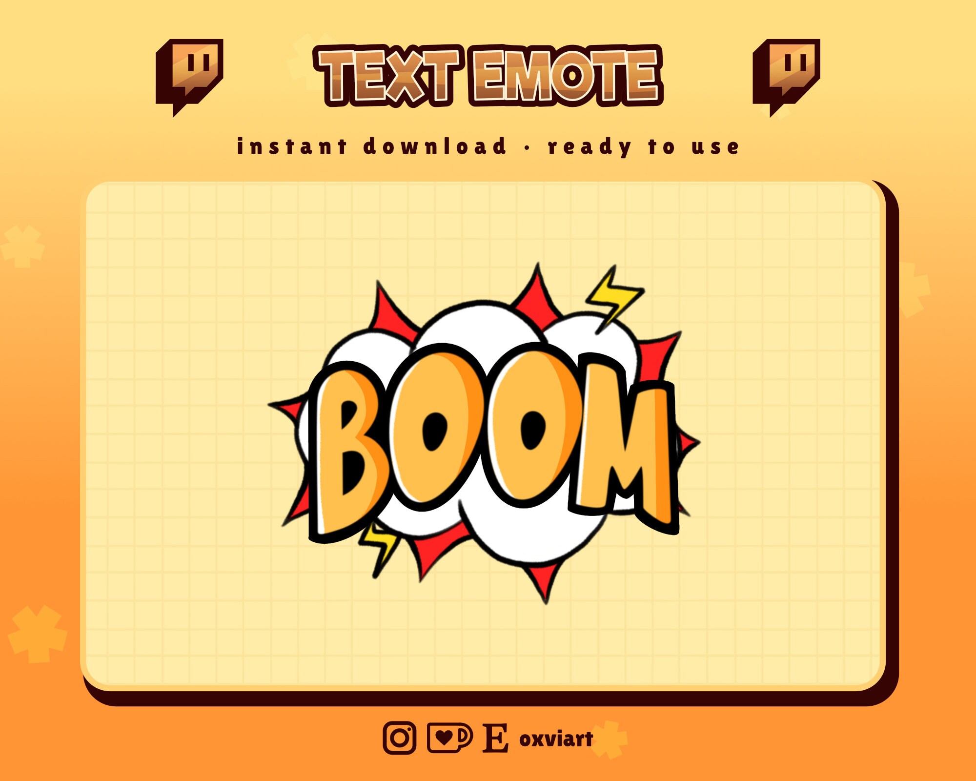 Twitch Emote - BOOM Text Emote - Etsy