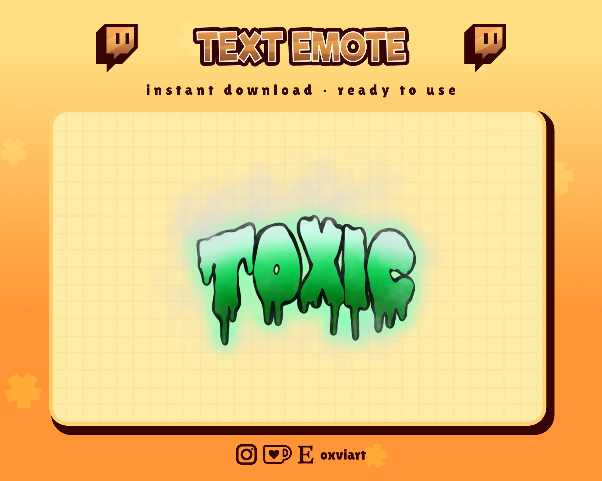 Toxic Twitch Emote | Text Emote | Stream Emote - Etsy
