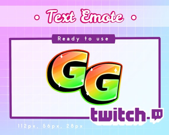 Twitch Emote GG Text Emote - Etsy