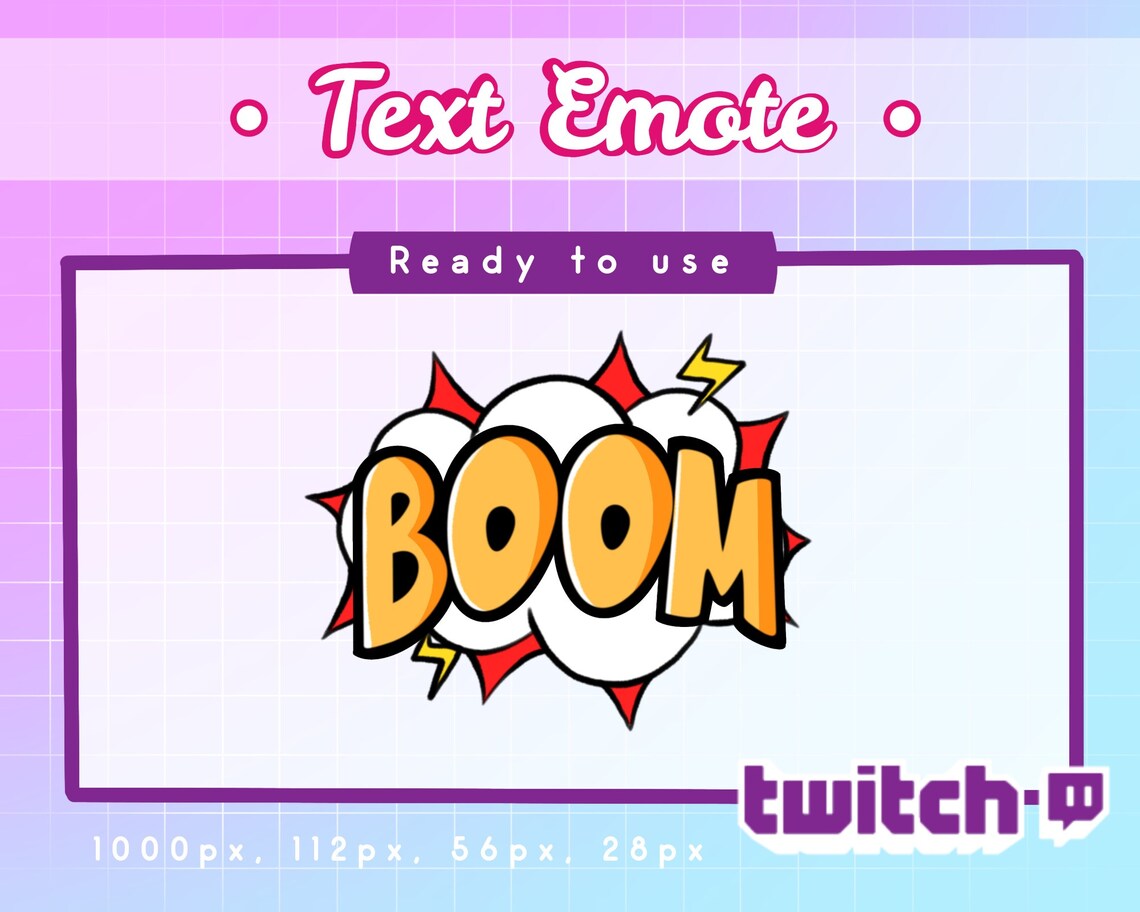 Twitch Emote BOOM Text Emote | Etsy
