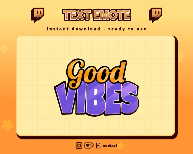 Good Vibes Twitch Emote | Text Emote | Stream Emote - Etsy