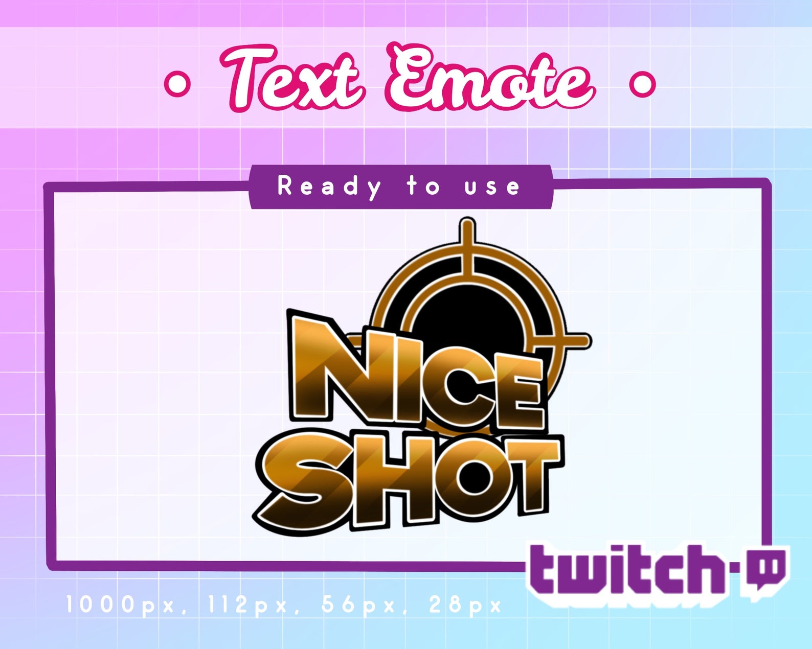Twitch Emote Nice Shot Text Emote - Etsy