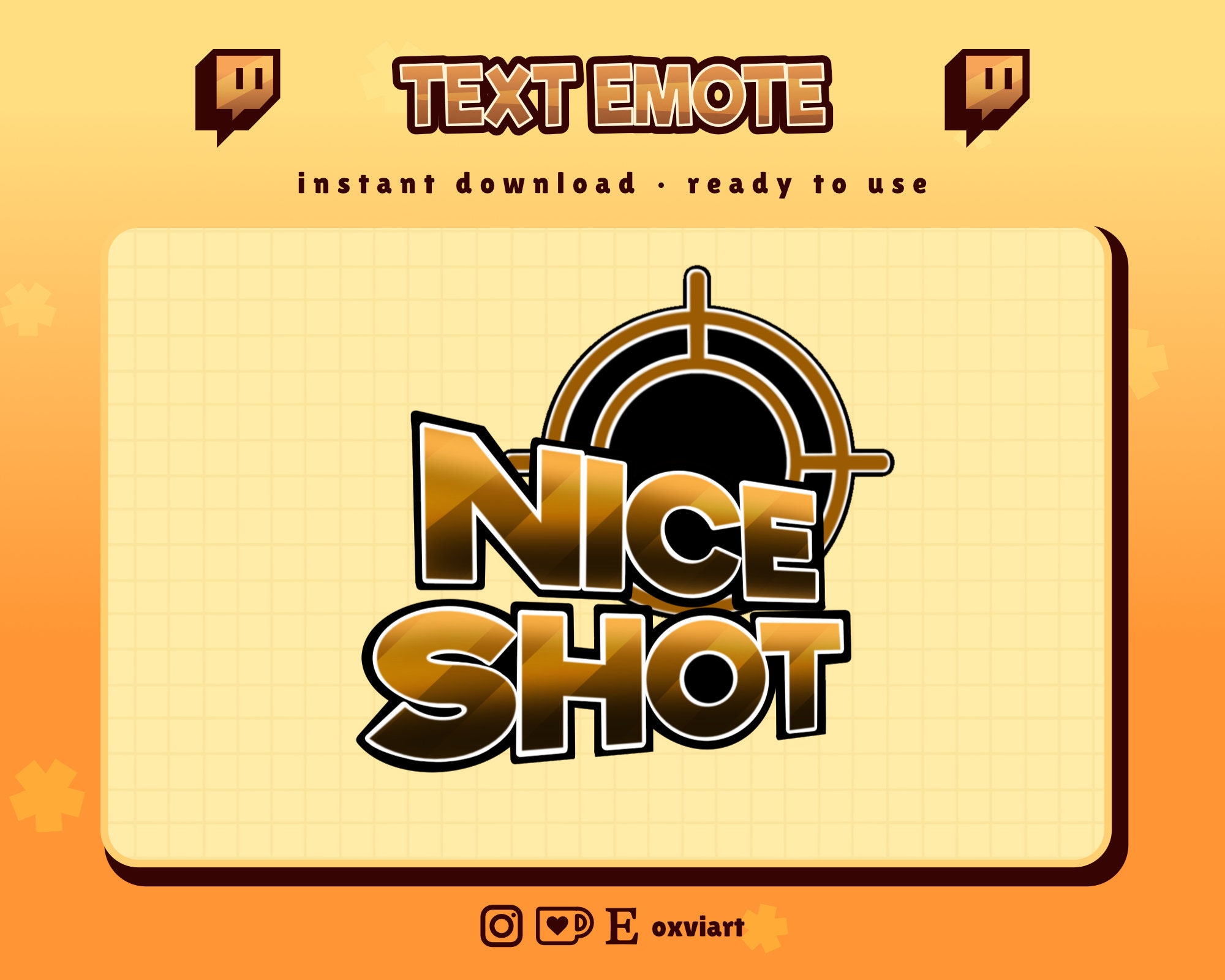 Twitch Emote - Nice Shot Text Emote - Etsy