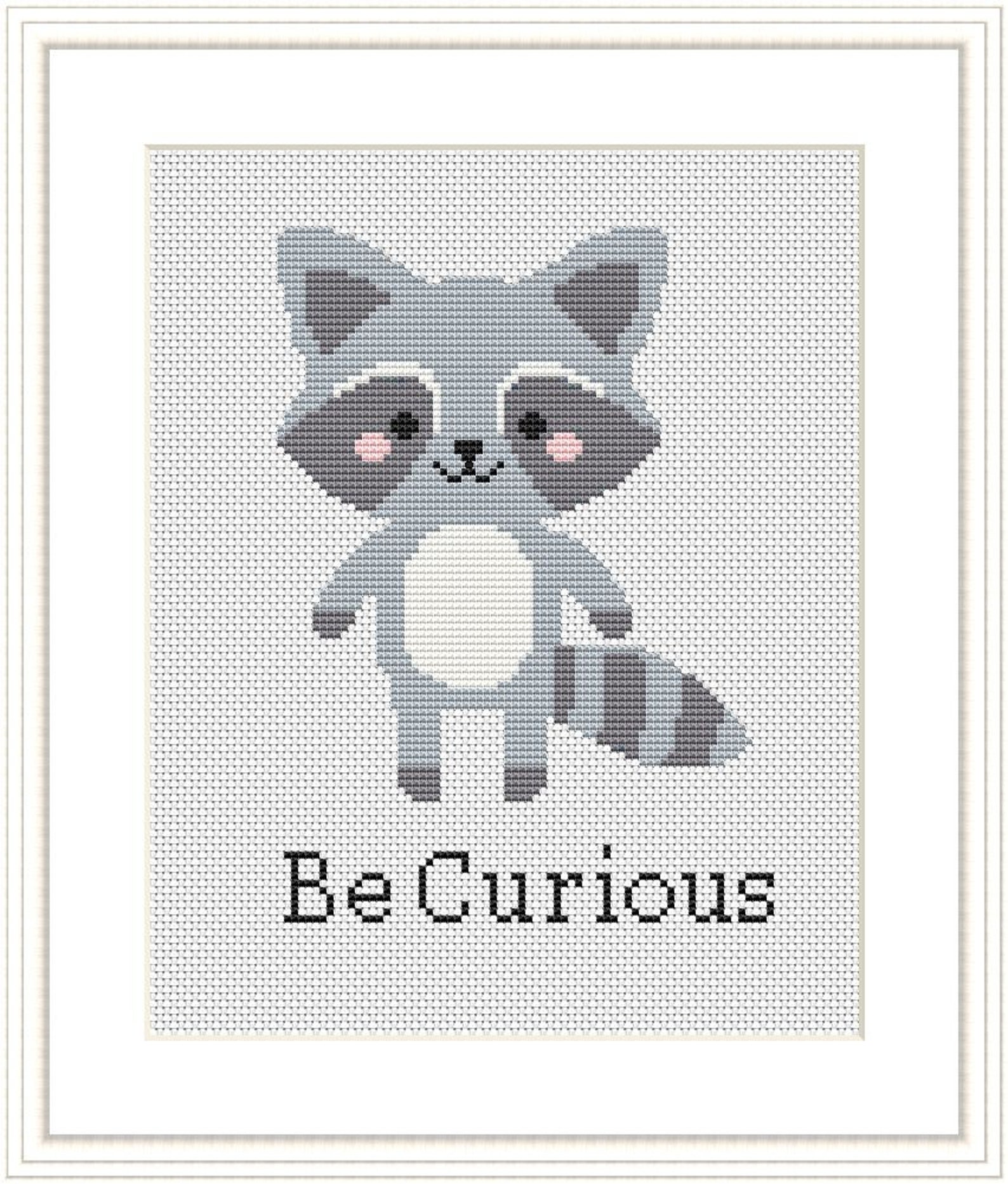 Raccoon Cross Stitch Pattern Baby Raccoon Cross Stitch PDF Easy Cross ...