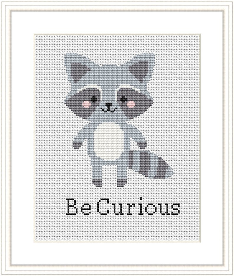 Raccoon Cross Stitch Pattern Baby Raccoon Cross Stitch PDF Easy Cross ...