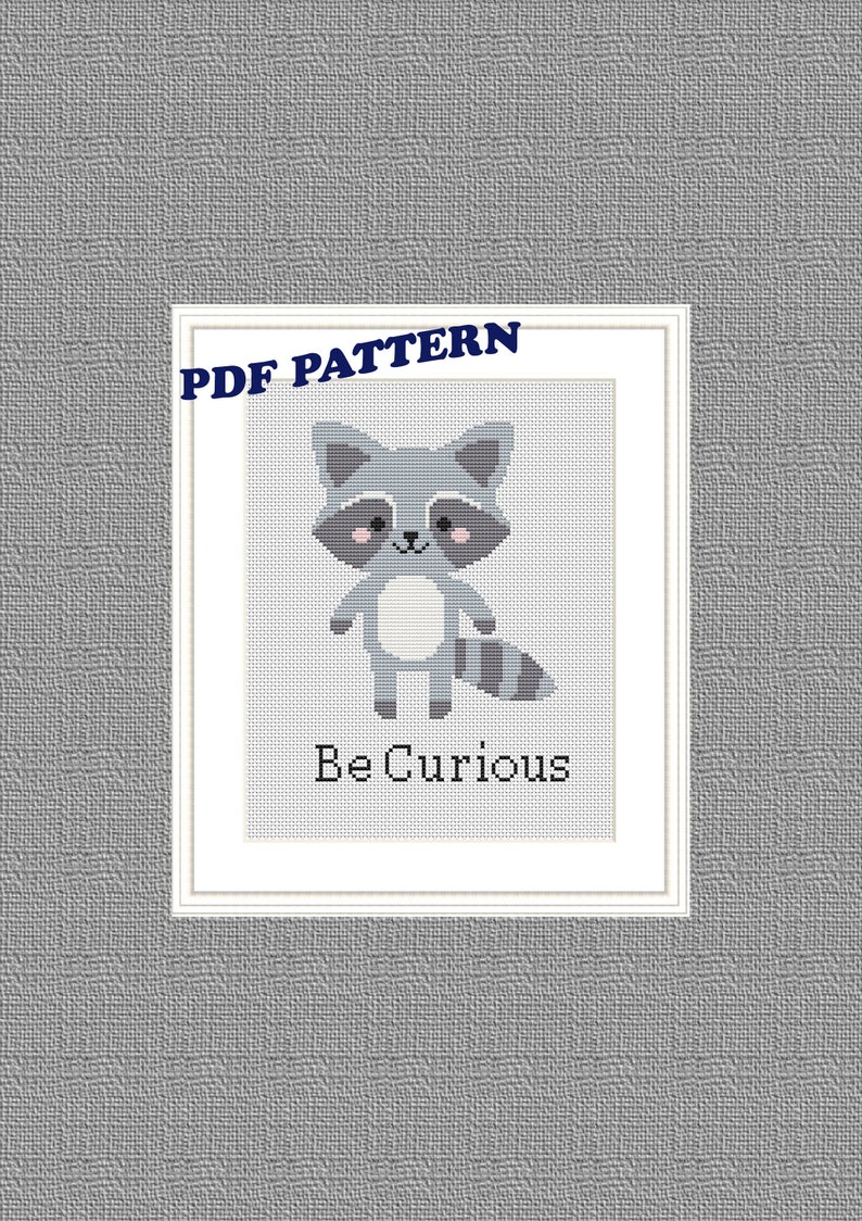 Raccoon Cross Stitch Pattern Baby Raccoon Cross Stitch PDF Easy Cross ...