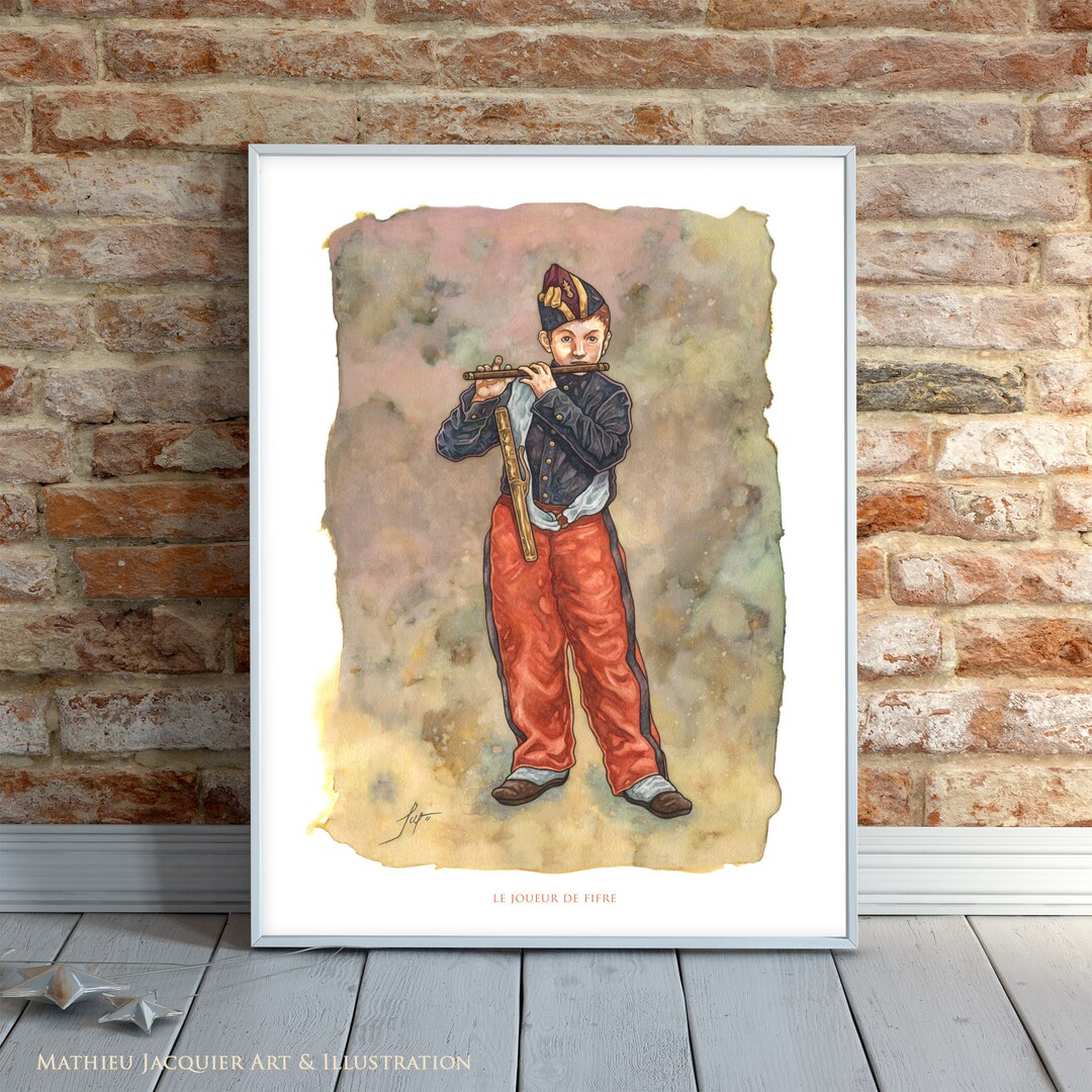 Watercolor Painting the Fife Player - Etsy