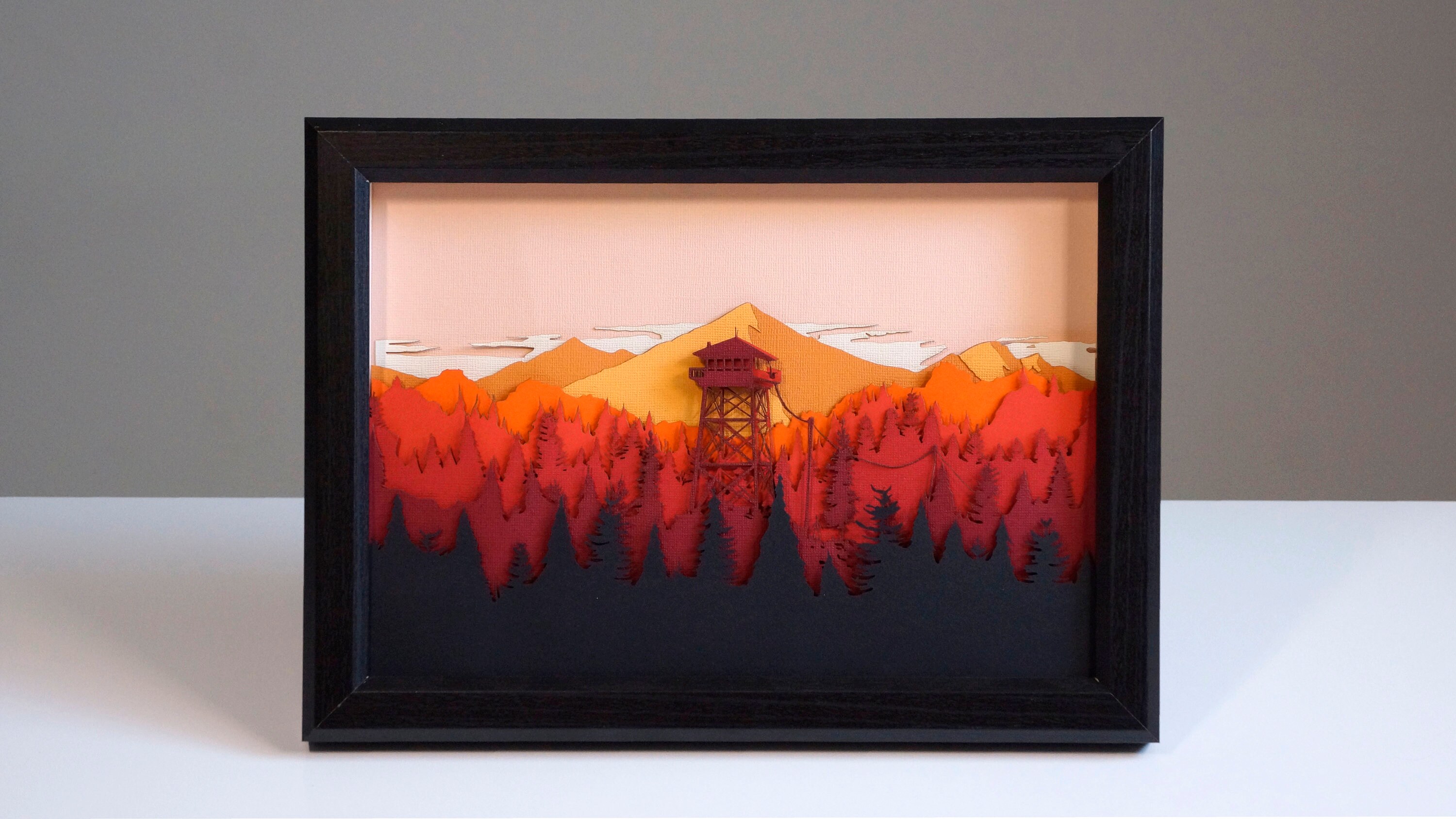 Firewatch Shadow Box Laser Cut - Etsy