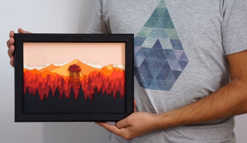 Firewatch Shadow Box Laser Cut - Etsy