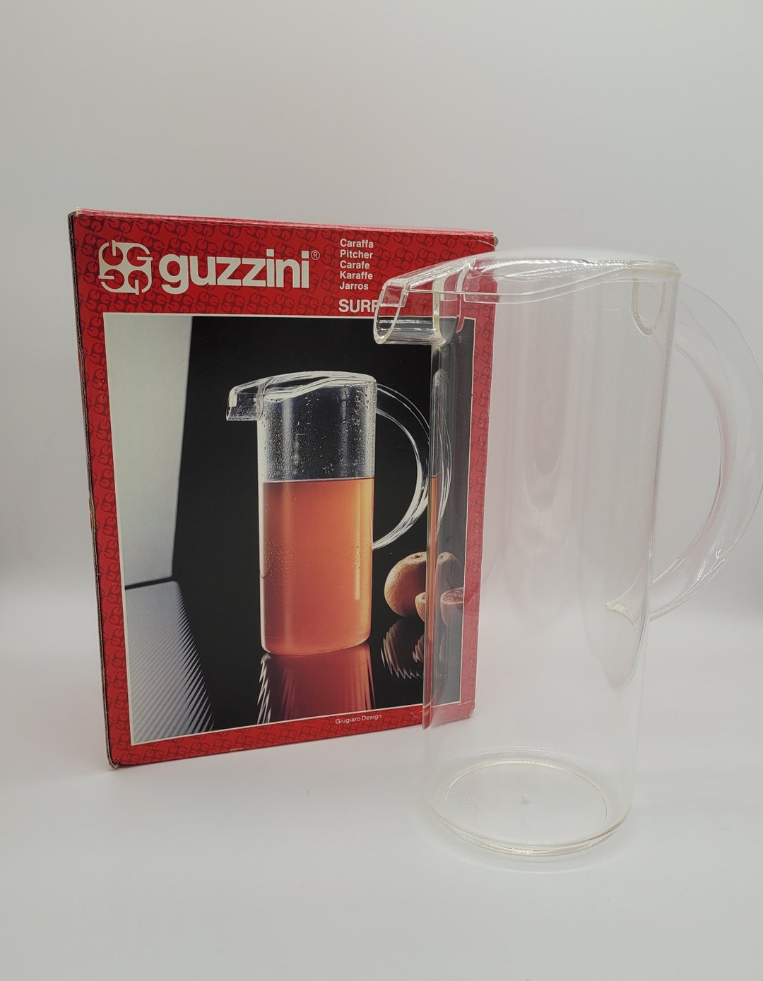 Vintage Italian 90s Guzzini Pitcher With Lid Clear Acrylic - Etsy