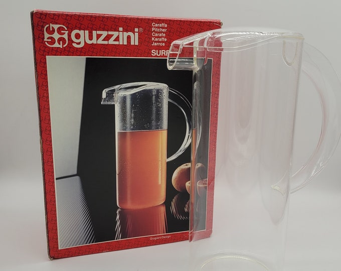 Vintage Italian 90s Guzzini Pitcher With Lid Clear Acrylic - Etsy