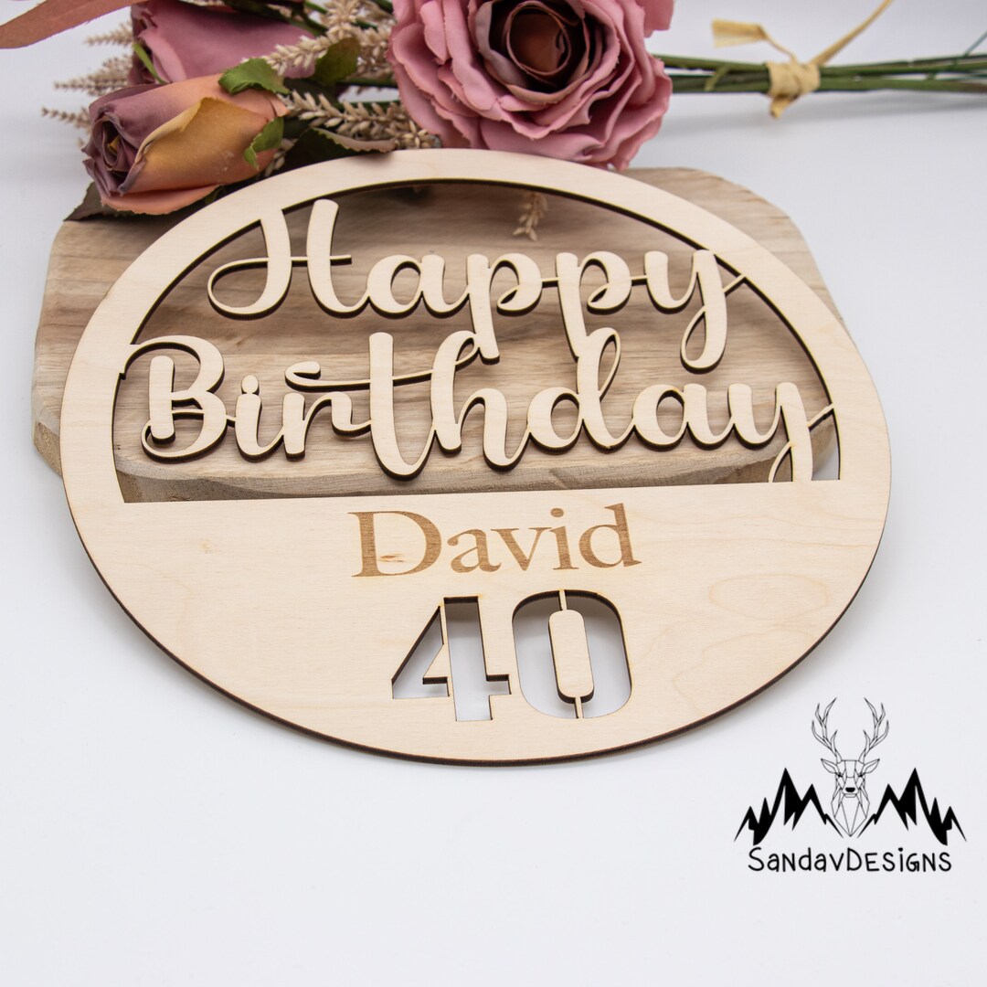 Holzschild Happy Birthday Rund - Etsy