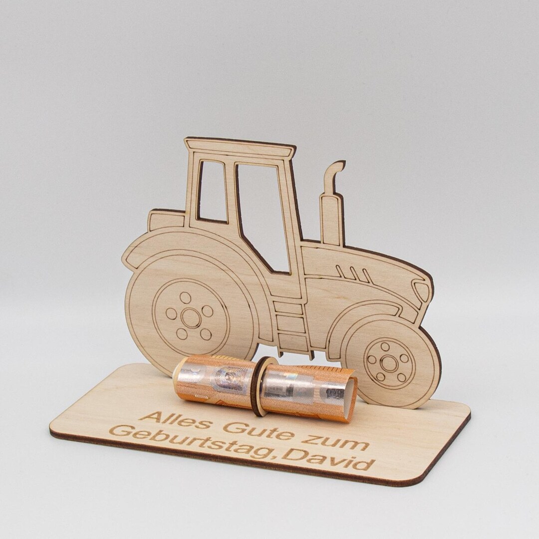 Geldgeschenk Traktor - aus Holz personalisiert - Etsy.de