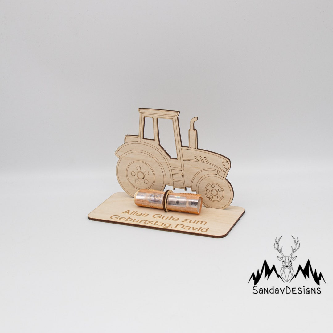 Geldgeschenk Traktor Aus Holz Personalisiert - Etsy