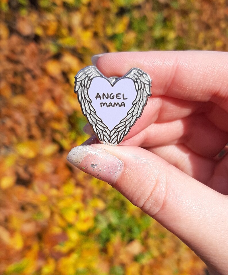 Angel Mama Baby/ Child Loss Hard Enamel Glitter Lapel Pin Badge - Etsy