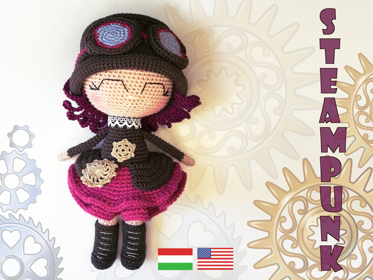 Steampunk Crochet Doll PATTERN Present for Girls Loveable - Etsy