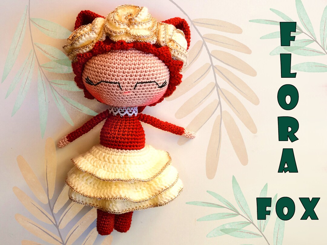 Flora Fox Crochet Pattern: Amigurumi Doll PDF (30cm) - Etsy