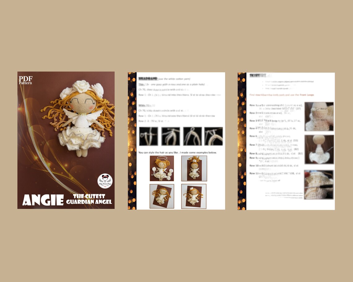ANGIE Angel PATTERN Guardian Angel Amigurumi Angel Pattern - Etsy