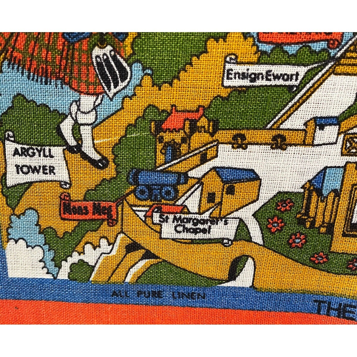 Vintage Scottish Royal Mile Art Printed on Linen Tea Towel - Etsy