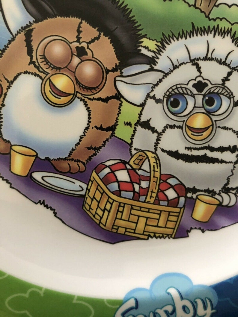 Vintage Furby Trudeau Melamine Design Neove Kids Plastic Plates Set of ...