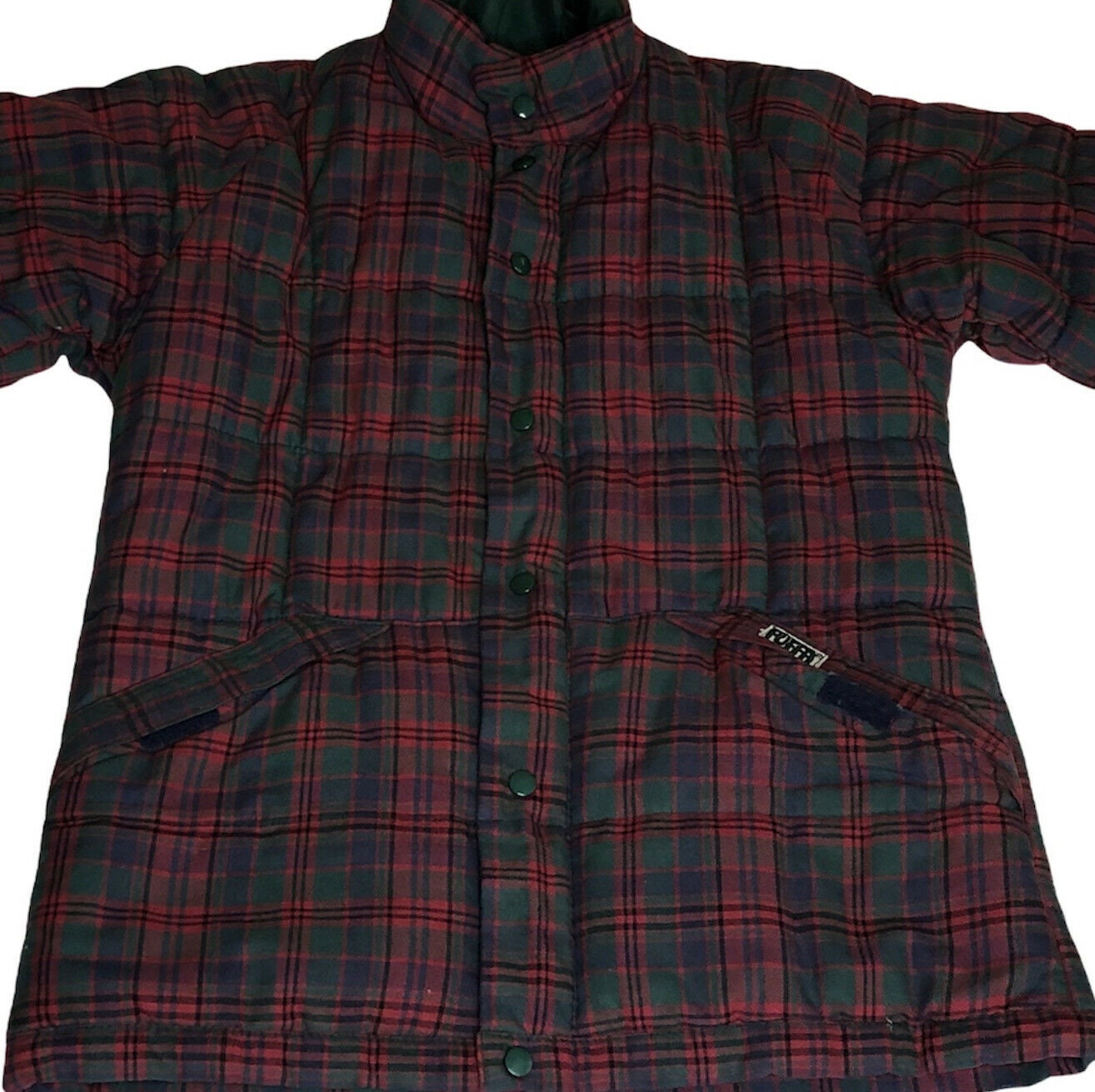 Vintage Original PUFFA Clothing Tartan Plaid Mens Full Zip Snap Front ...