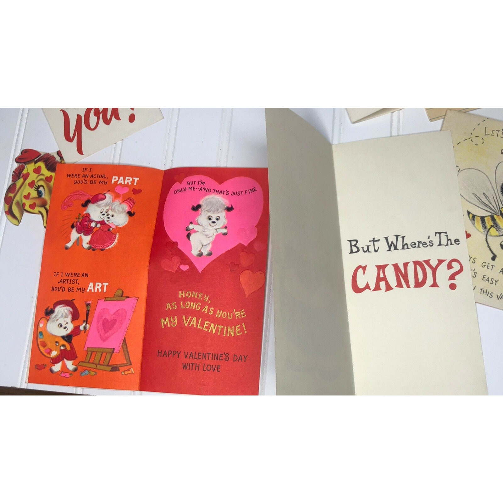 Vintage 50s 80s Valentine Day Greeting Cards Unused Hallmark Norcross ...