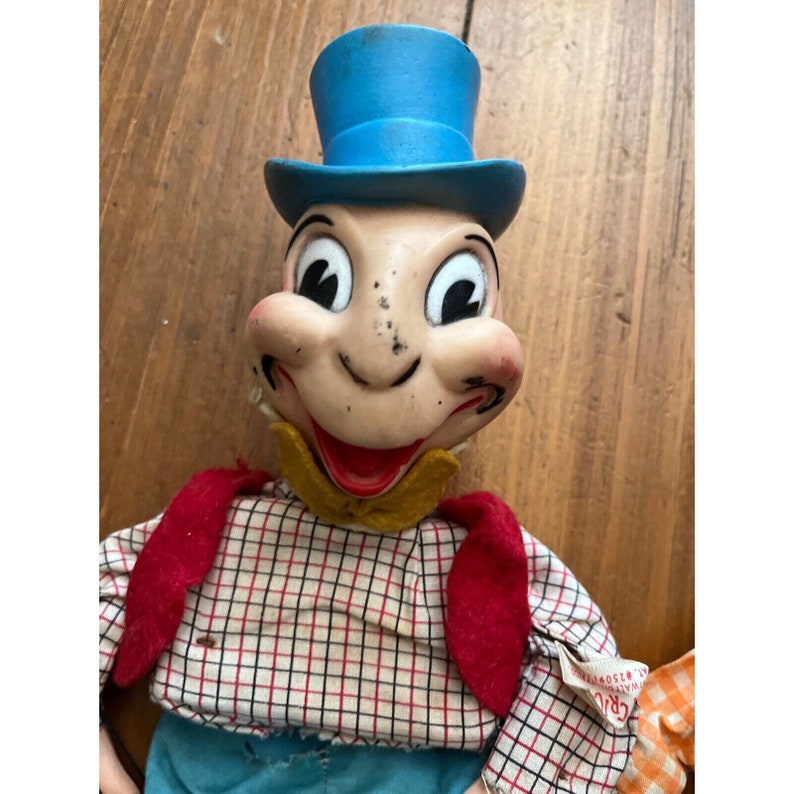 Vintage 50s Gund Pinocchio Jiminy Cricket Marionette Puppets With Tags ...