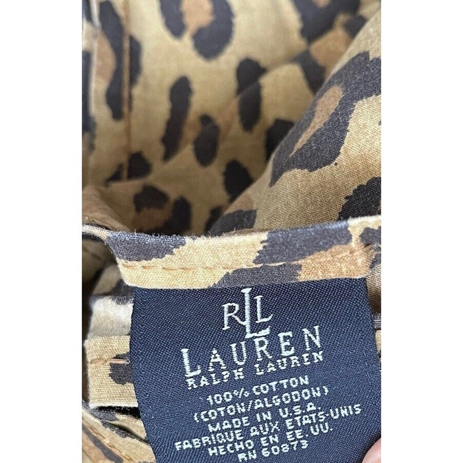 Vintage Ralph Lauren Aragon Leopard Print One Twin Flat Flat Sheet USA ...