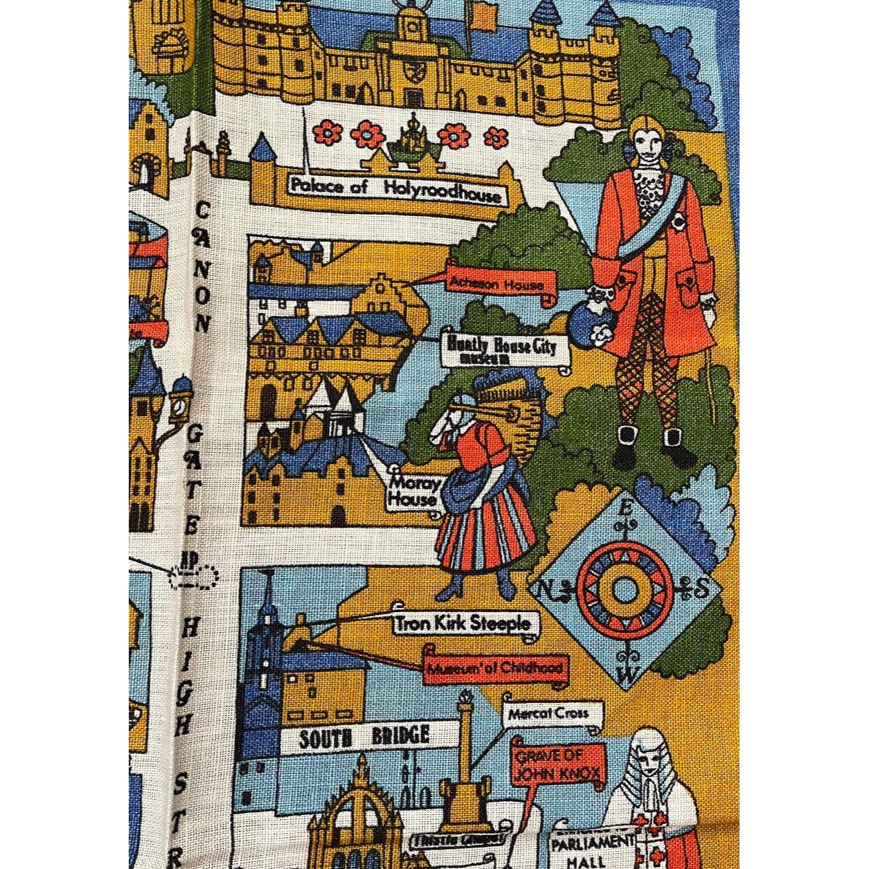 Vintage Scottish Royal Mile Art Printed on Linen Tea Towel - Etsy