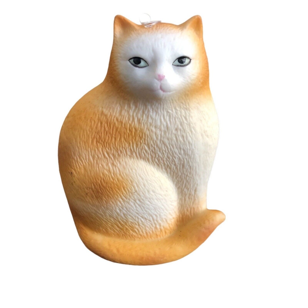 Vintage Dept 56 Ceramic Cat Ornament Figure Orange Tabby Bisque 3.25 ...