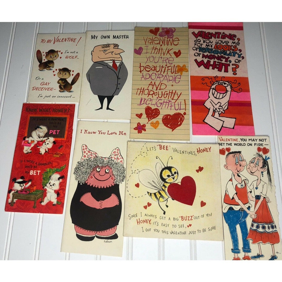 Vintage 50s -80s Valentine Day Greeting Cards Unused Hallmark Norcross ...