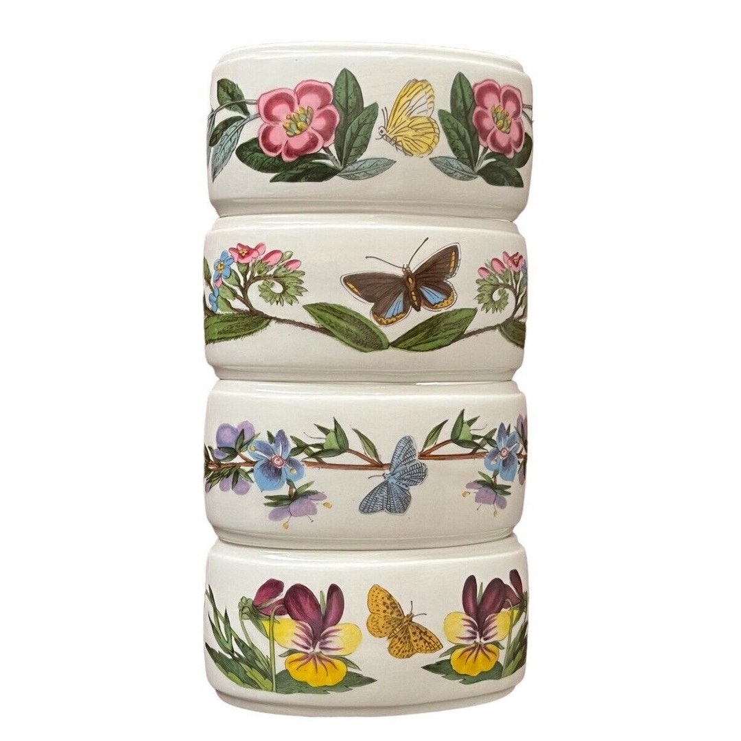 Portmeirion Botanic Garden Butterflies Napkin Rings Old Mark 4 Vintage ...