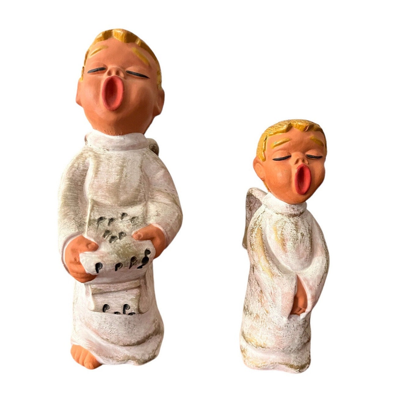 Vintage Choir Boys Angel Figurines Set of 2 Singing Terra Cotta - Etsy