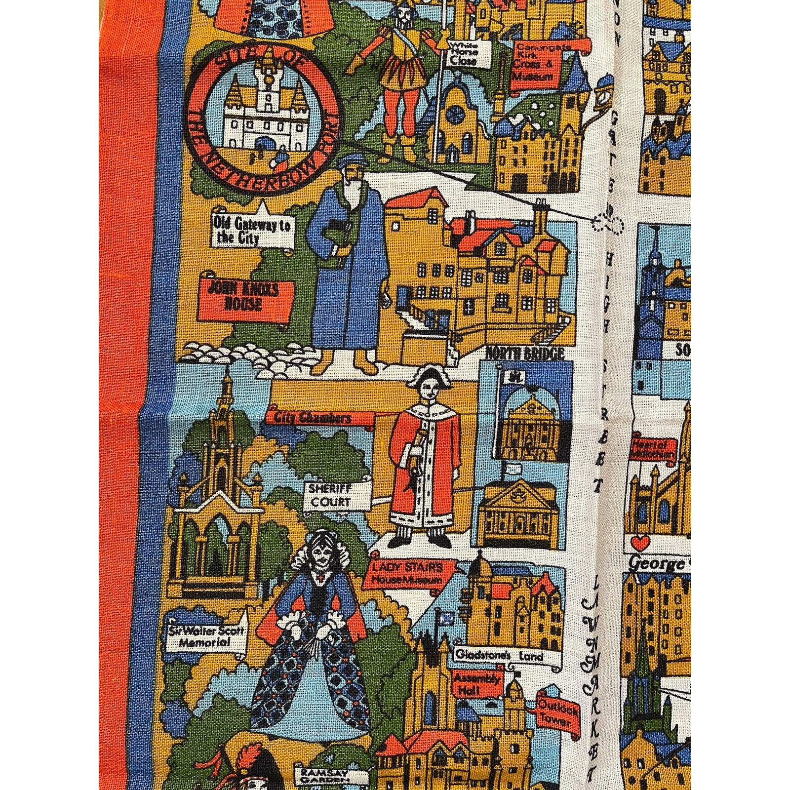 Vintage Scottish Royal Mile Art Printed on Linen Tea Towel - Etsy