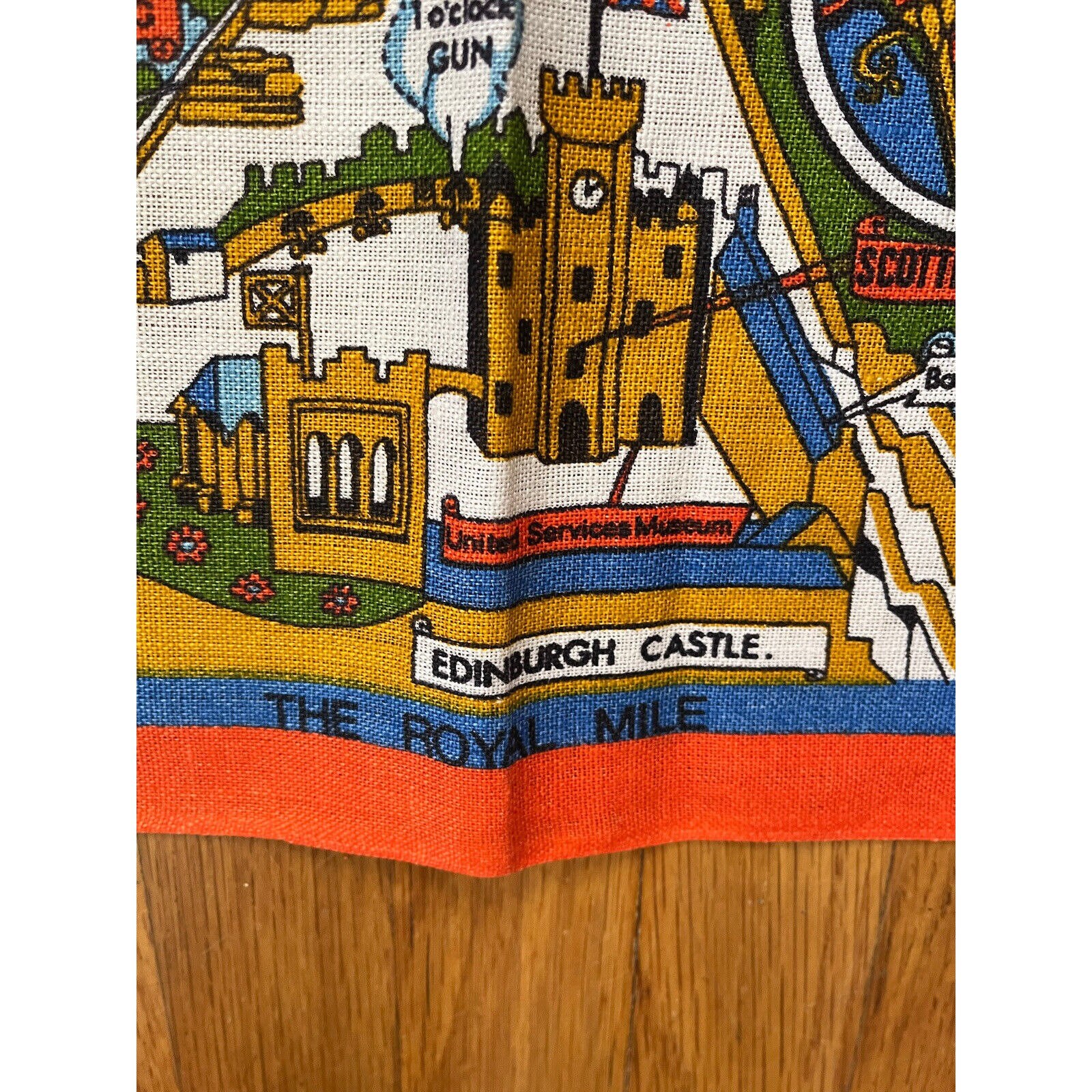 Vintage Scottish Royal Mile Art Printed on Linen Tea Towel - Etsy