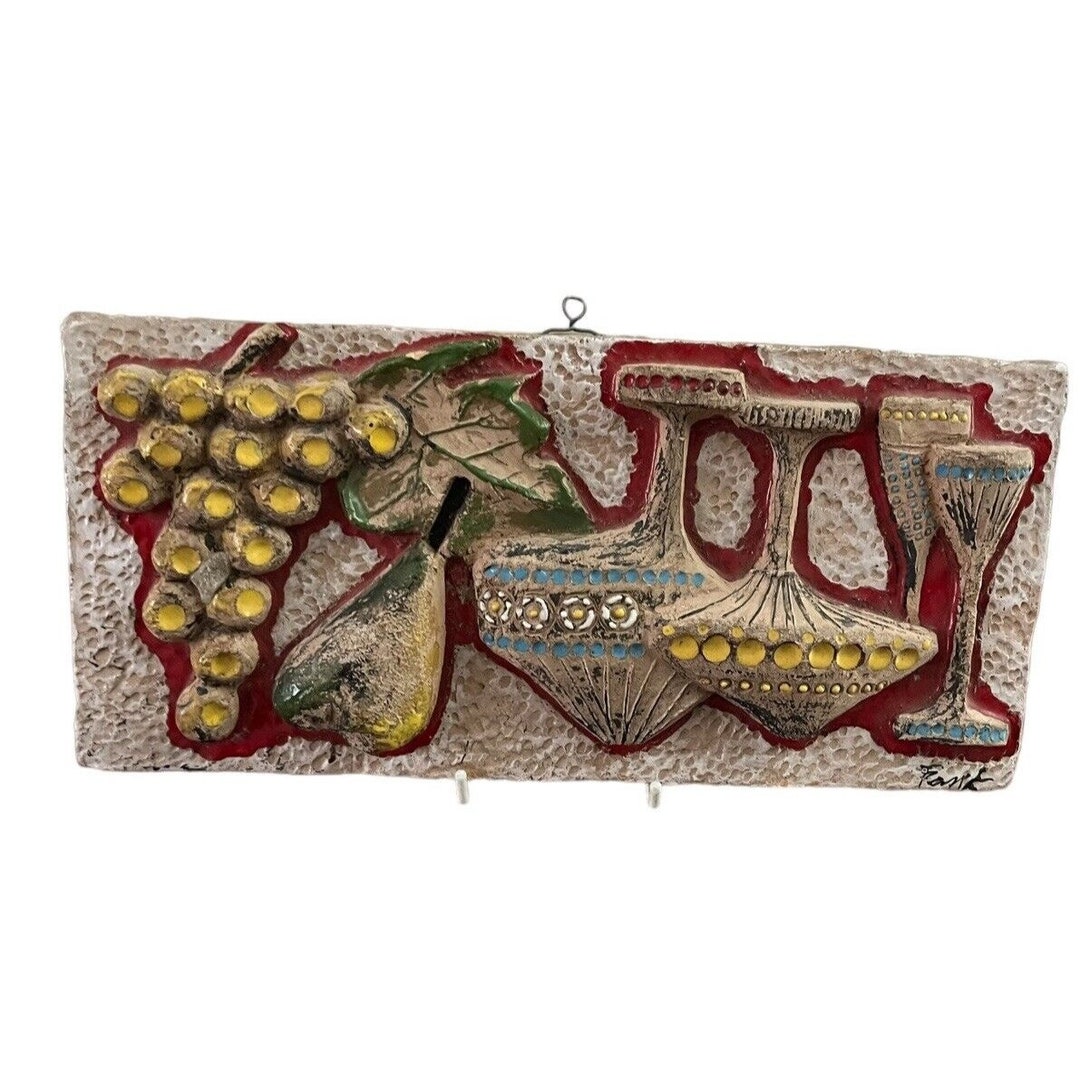 MCM 3D Clay Art Kitchen Wall Art Hanging Decor Wine Bottles Fruit ...