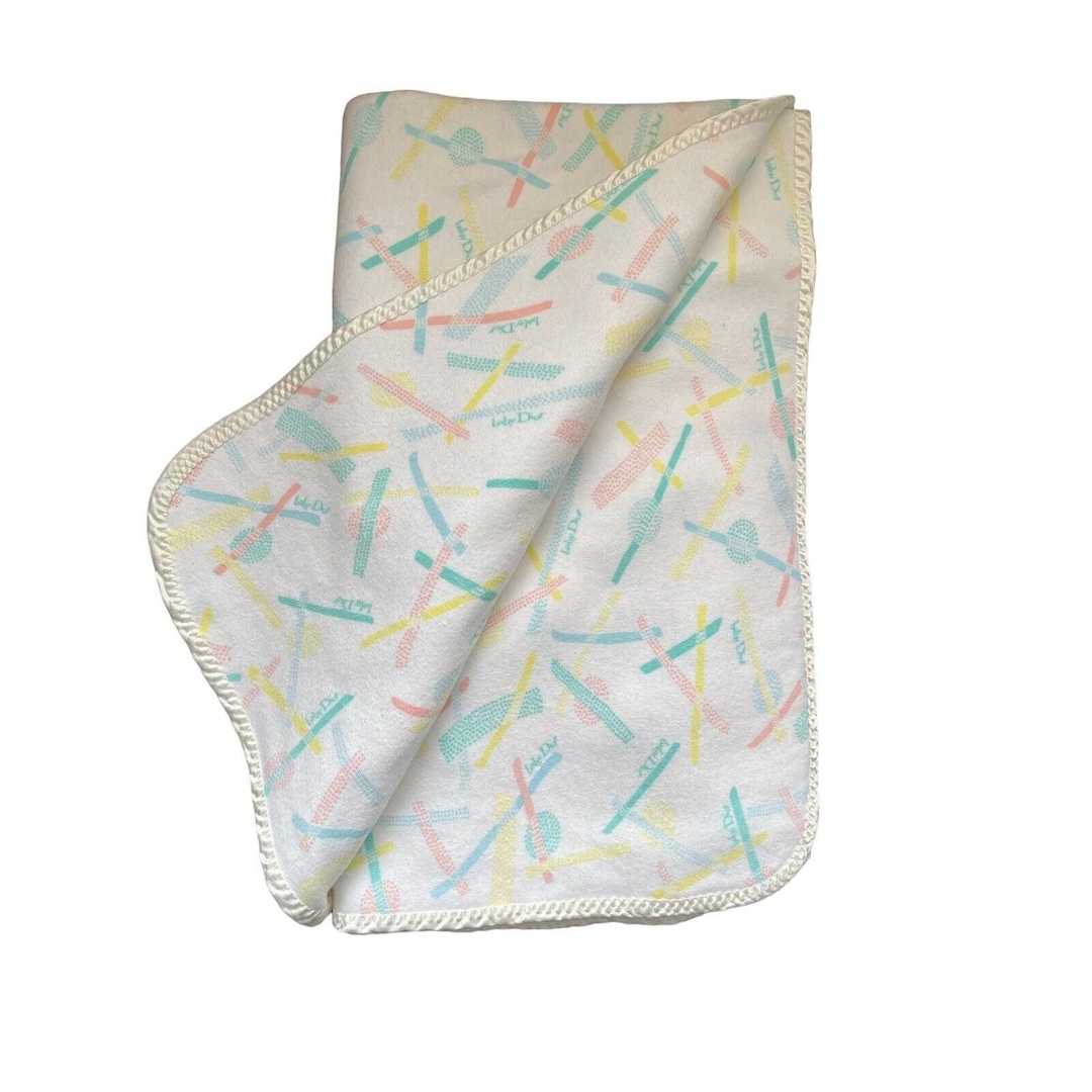 Vintage Baby Dior Crib Blanket Pastel Colors Geometric Lines Circles ...