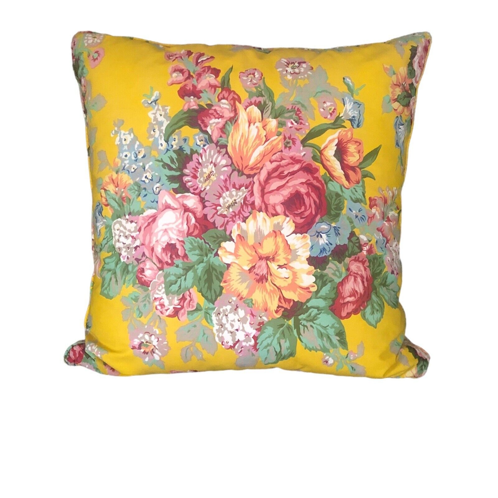 Ralph Lauren Home Fowlers Lane Yellow Floral Down Pillow 22” Square See ...