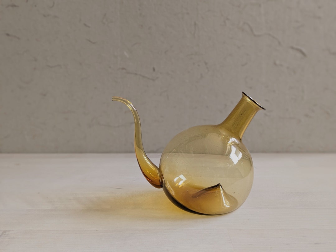 Vintage Amber Glass Jug – Geometric Labware Reimagined as Elegant Decor ...