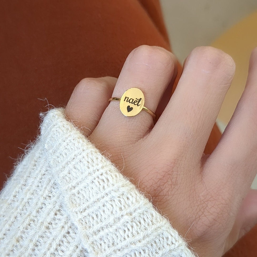 Customizable Ring in Gold, Rose Gold or Silver Stainless Steel ...