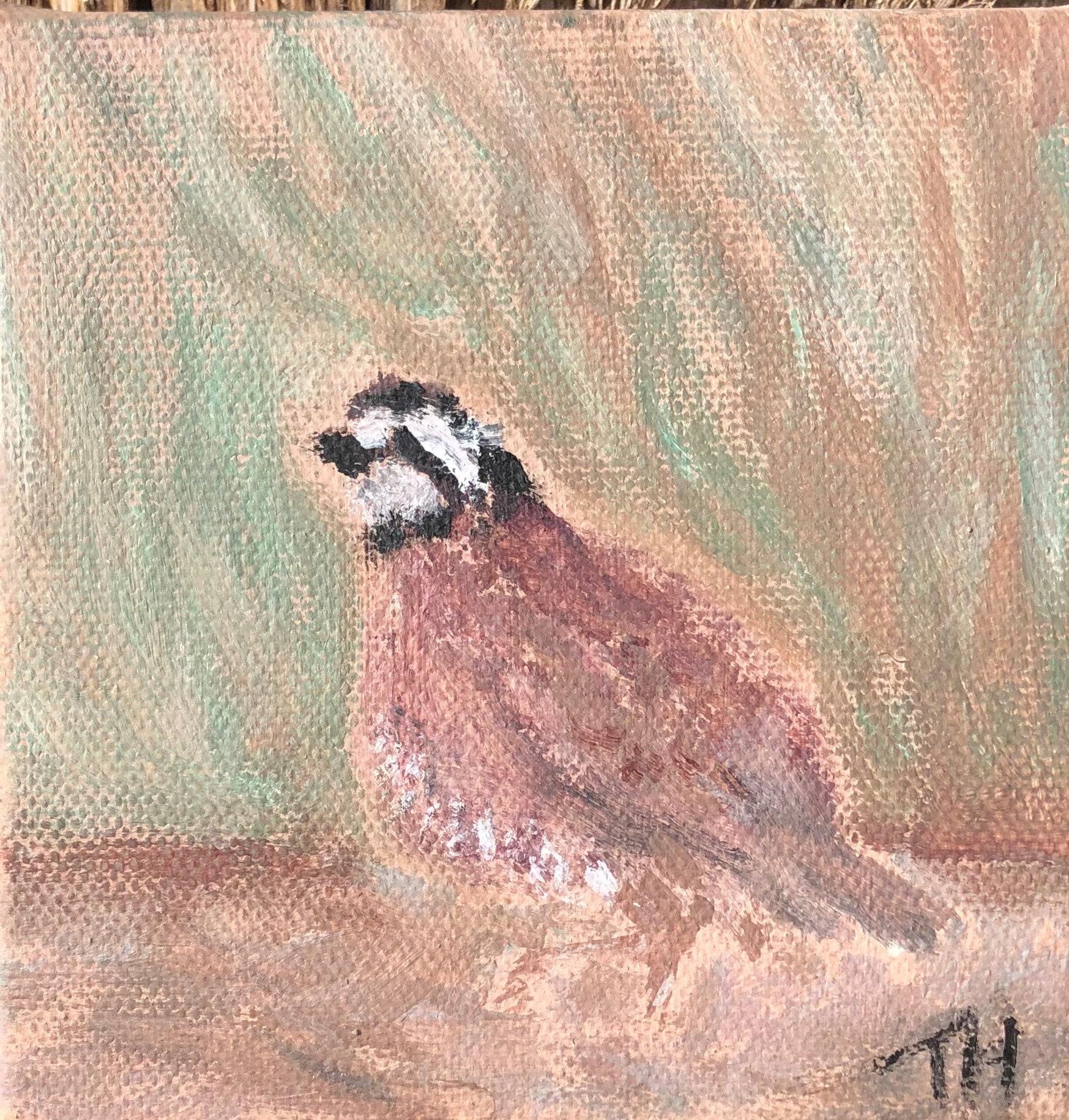 Acrylic Painting Original acrylic painting Quail #22 etna.com.pe