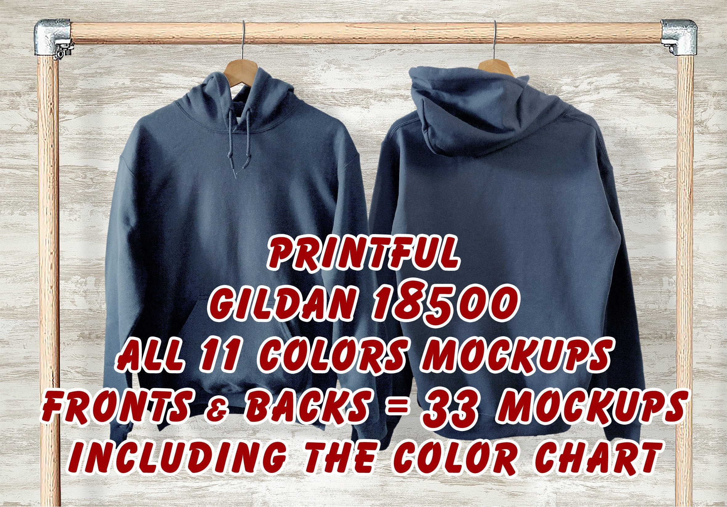 Hoodie mockup Gildan 18500 sweatshirt mockup Printful model Mockup ...