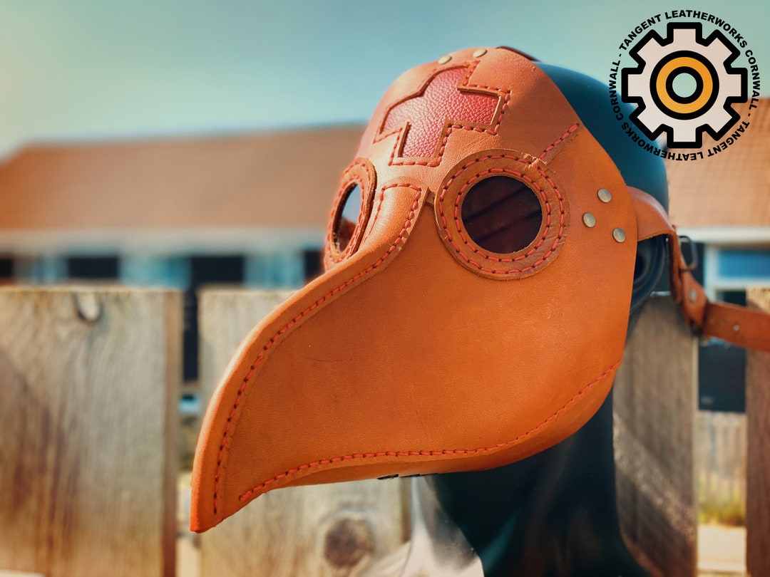 Made to Order Leather Plague Doctor Mask With Red Cross - Etsy