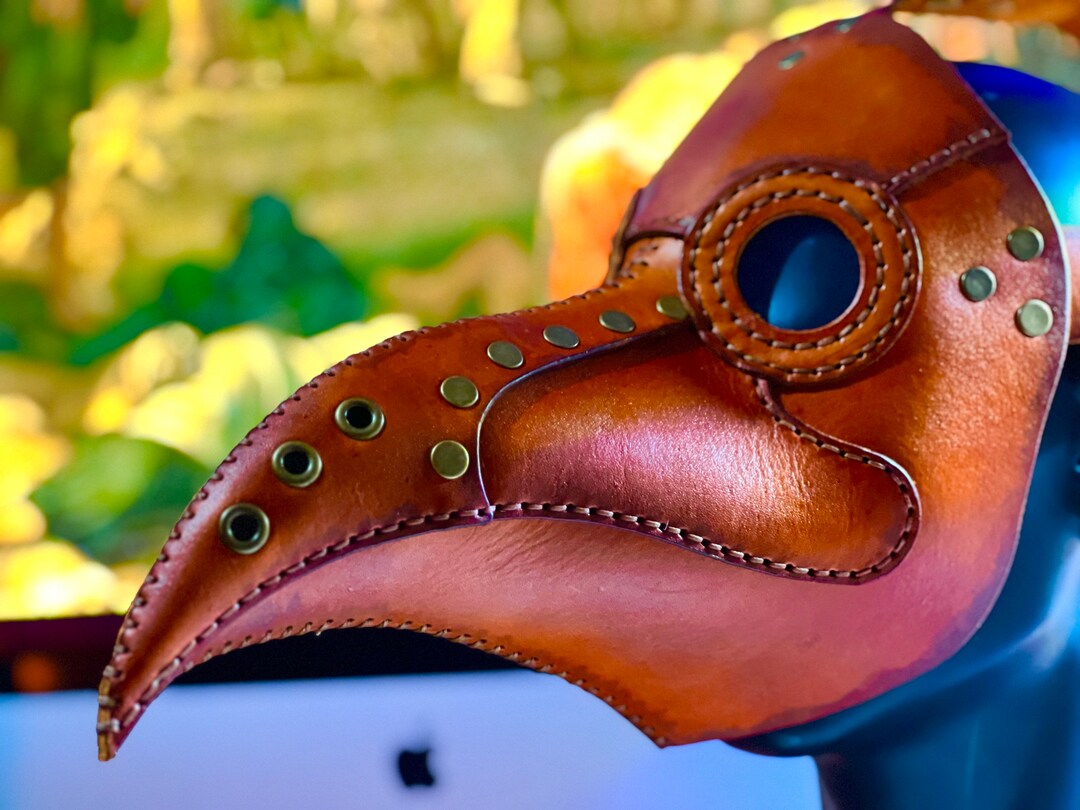 Plague Doctor Mask 2mm Full Grain English Leather With Laser - Etsy