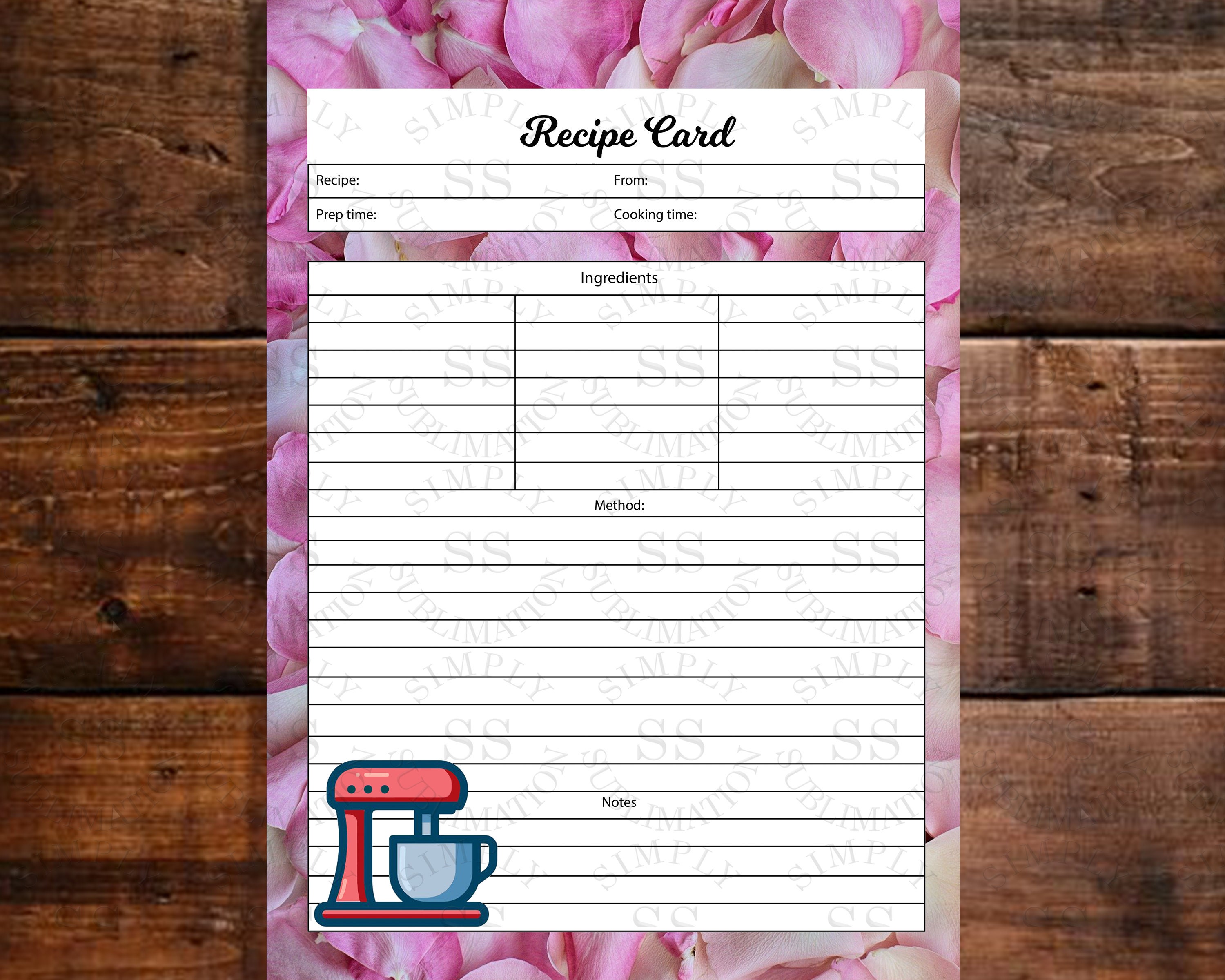 Recipe Sheet Printable, Recipe Page Template, Blank Recipe Page, Recipe ...